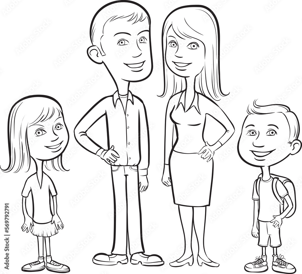 whiteboard drawing cartoon family - PNG image with transparent ...