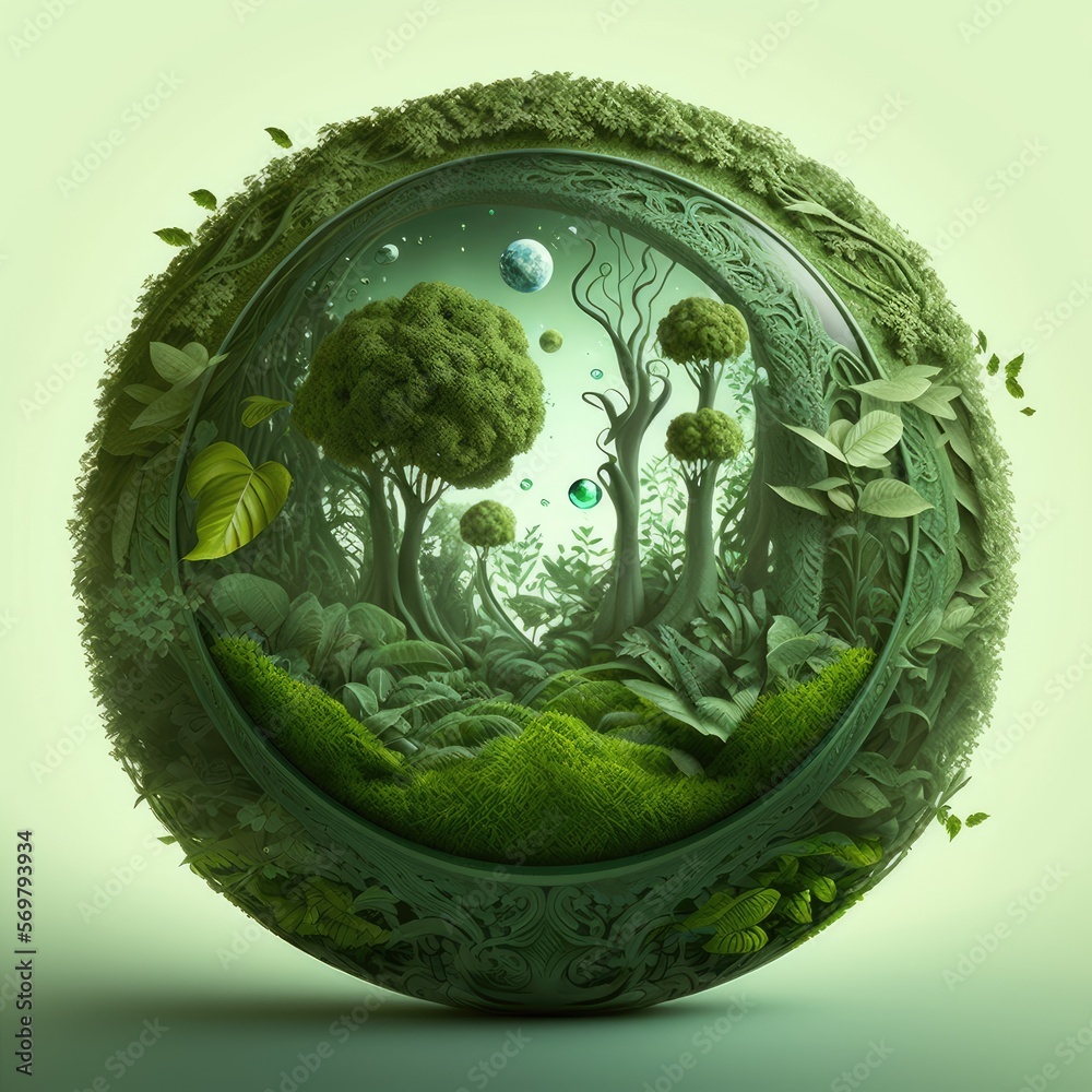 Green Planet Earth sSymbol of sustainable development and renewable ...