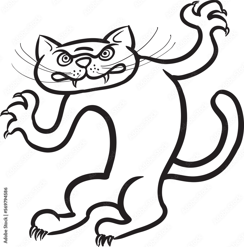 whiteboard drawing evil cat - PNG image with transparent background ...