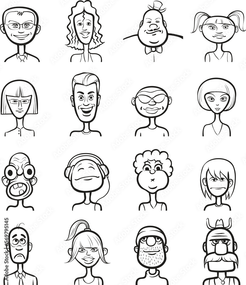 whiteboard drawing humor cartoon faces collection - PNG image with ...