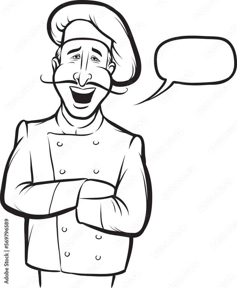 whiteboard drawing standing smiling chef cook - PNG image with ...