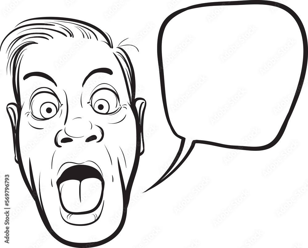 whiteboard drawing surprised man face - PNG image with transparent ...