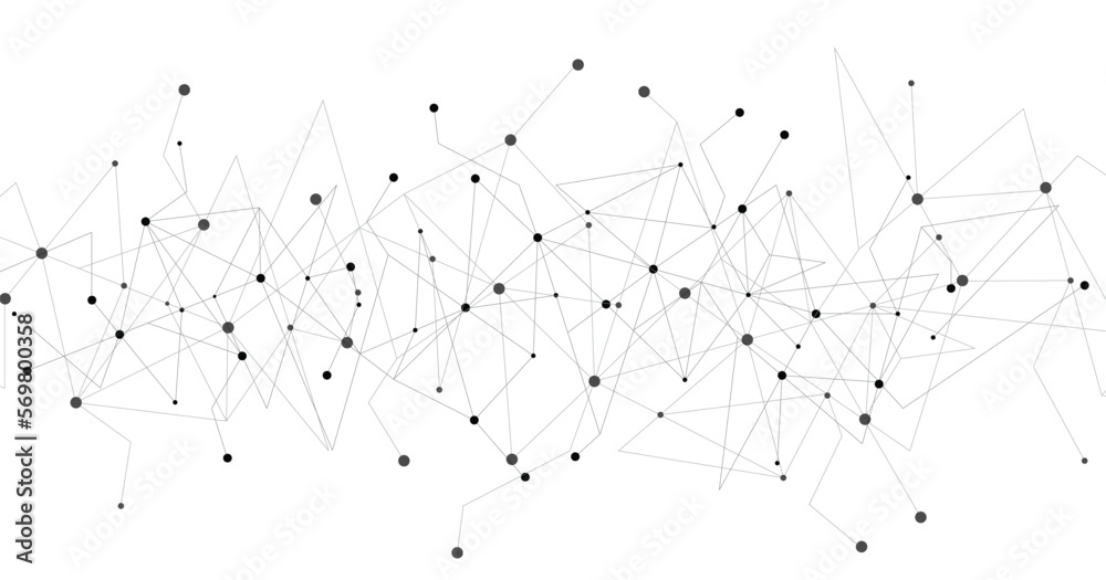 Black network on white background. High-tech Network technology ...