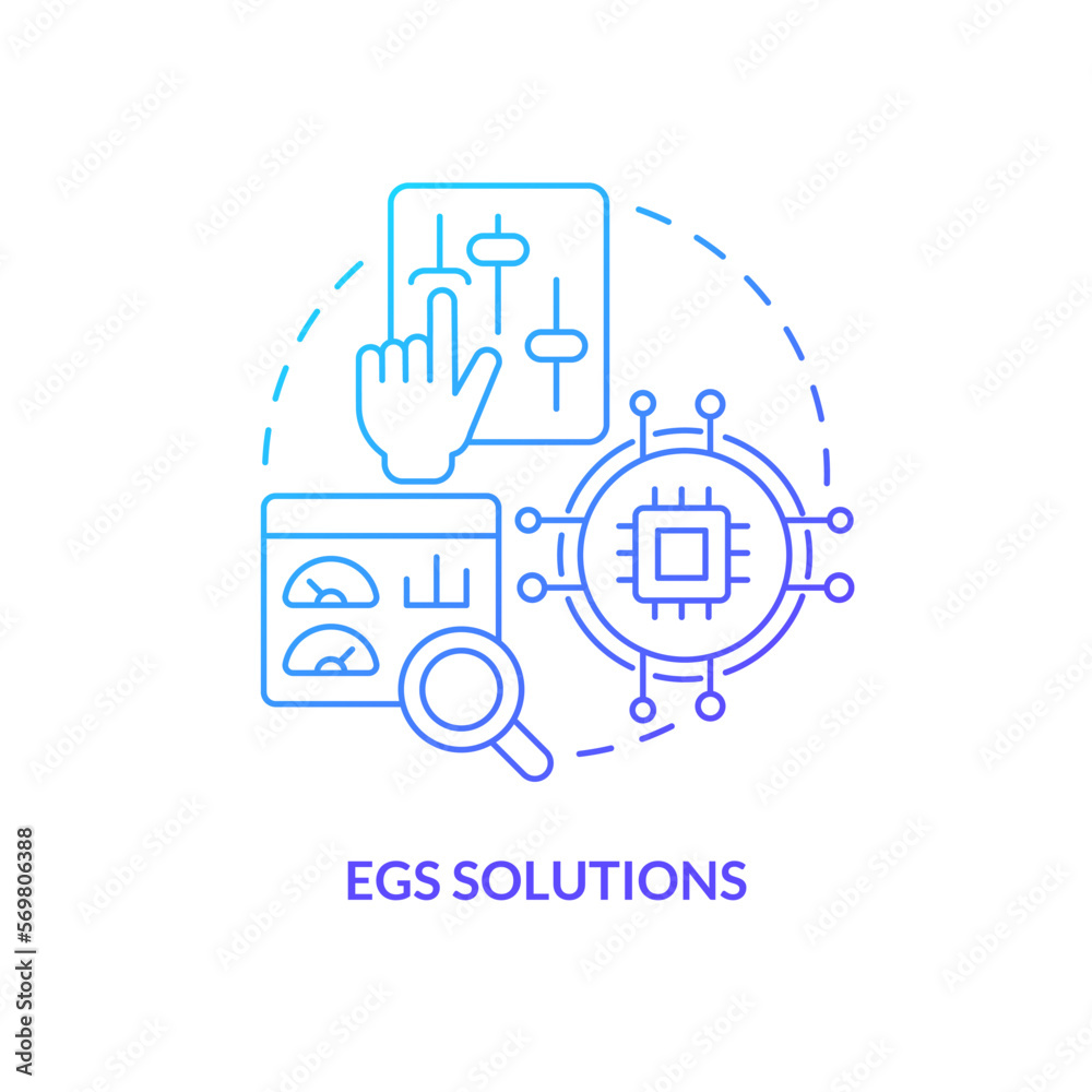 EGS solutions blue gradient concept icon. Enhanced geothermal system ...