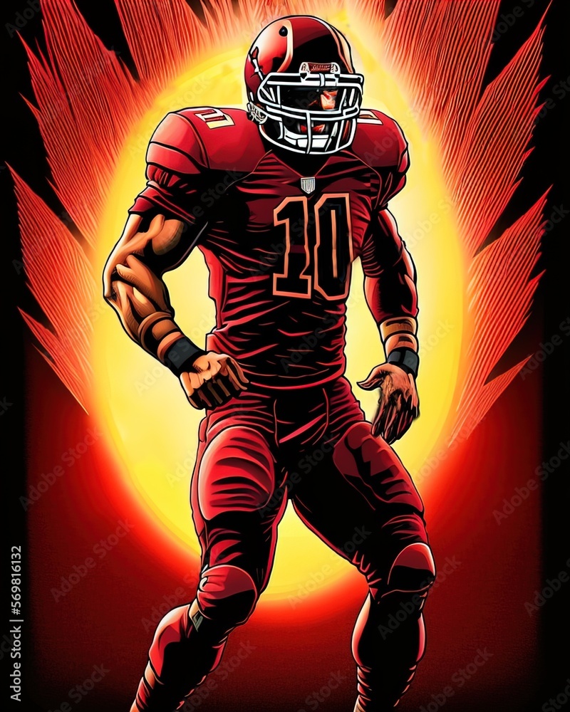 American football player ready, Kansas City, NFL championship game ...