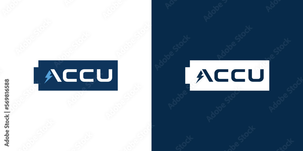 Unique and powerful accu power logo design 5 Stock Vector | Adobe Stock