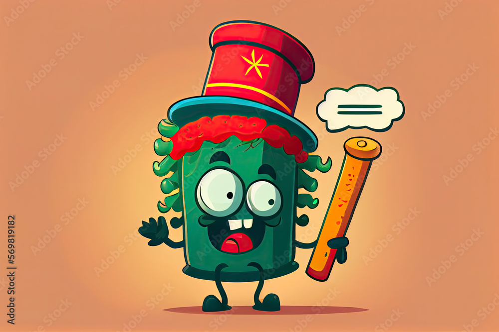 A cheerful marijuana vector cartoon character getting high and smoking ...