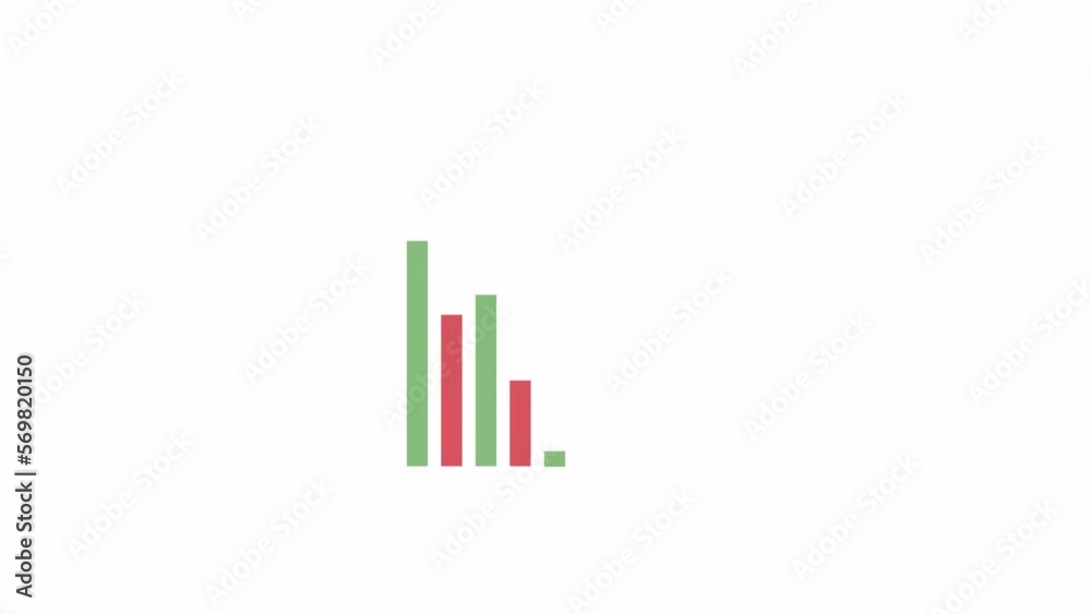 Animated vertical bar charts. Stock market. Data visualization. Flat ...