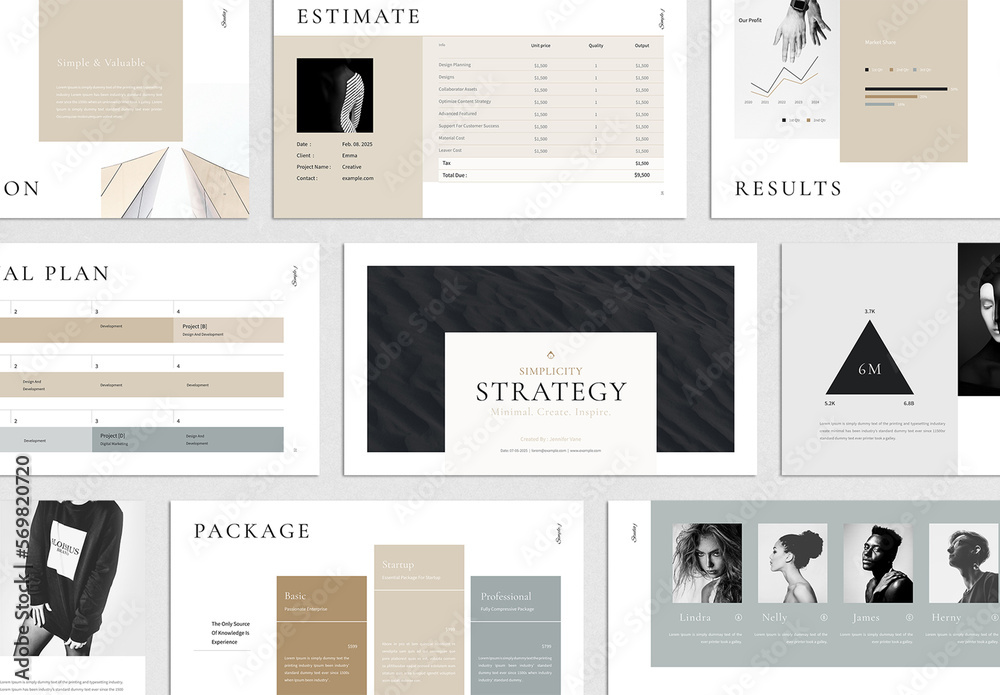 Strategy Presentation Template Stock Template | Adobe Stock