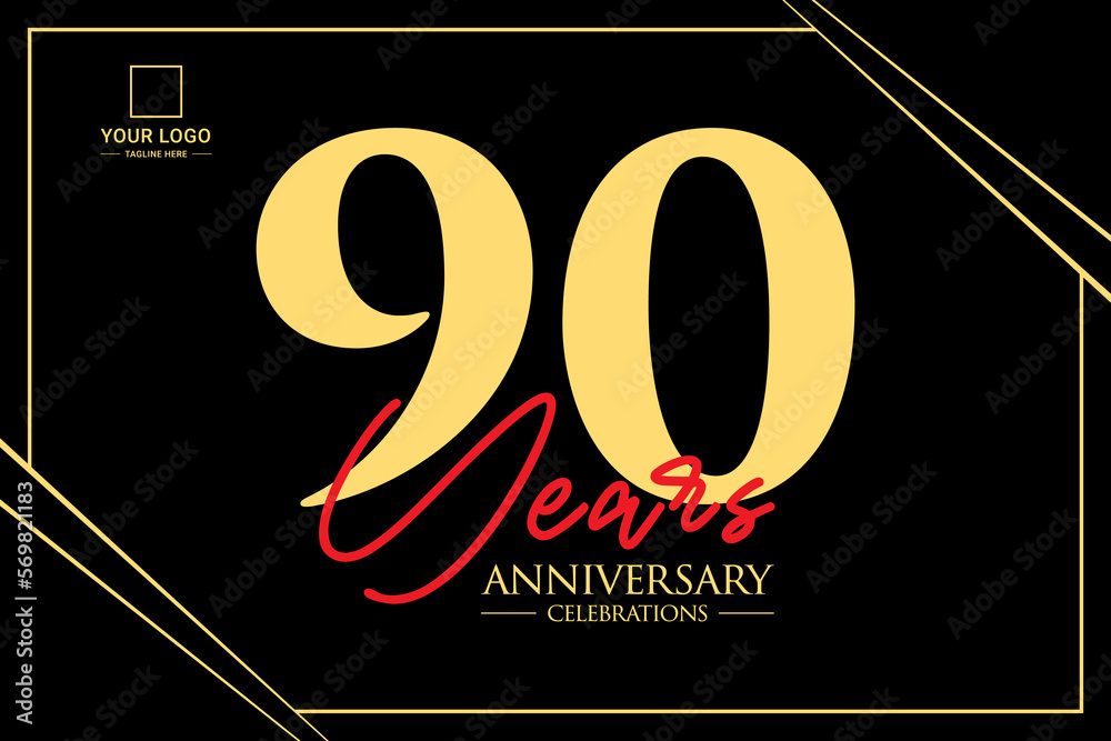 90th anniversary celebration logo design concept. Logo Vector Templates ...
