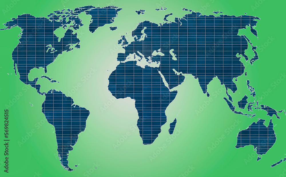 World map in solar Panel Stock Photo | Adobe Stock