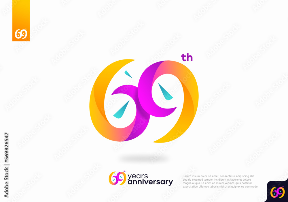 Number 69 logo icon design, 69th birthday logo number, 69th anniversary ...
