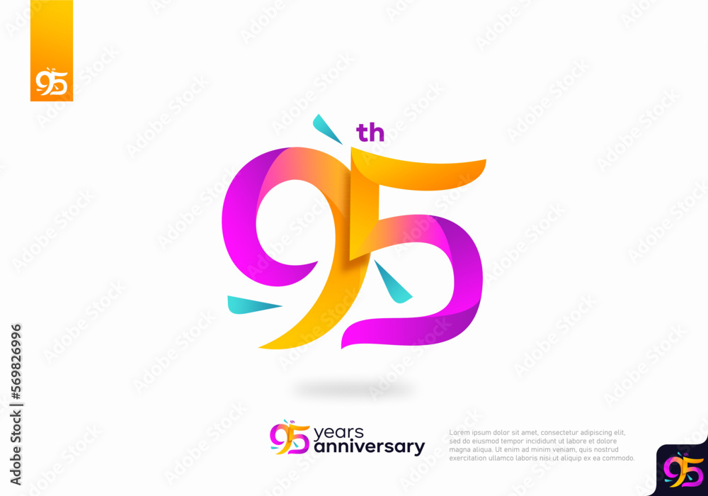 Number 95 logo icon design, 95th birthday logo number, 95th anniversary ...