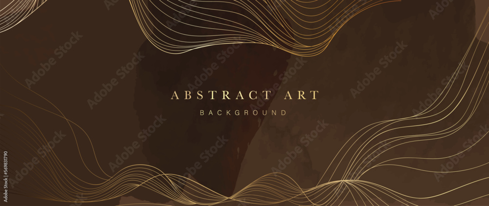 Luxury abstract line art background vector. Wallpaper design with ...