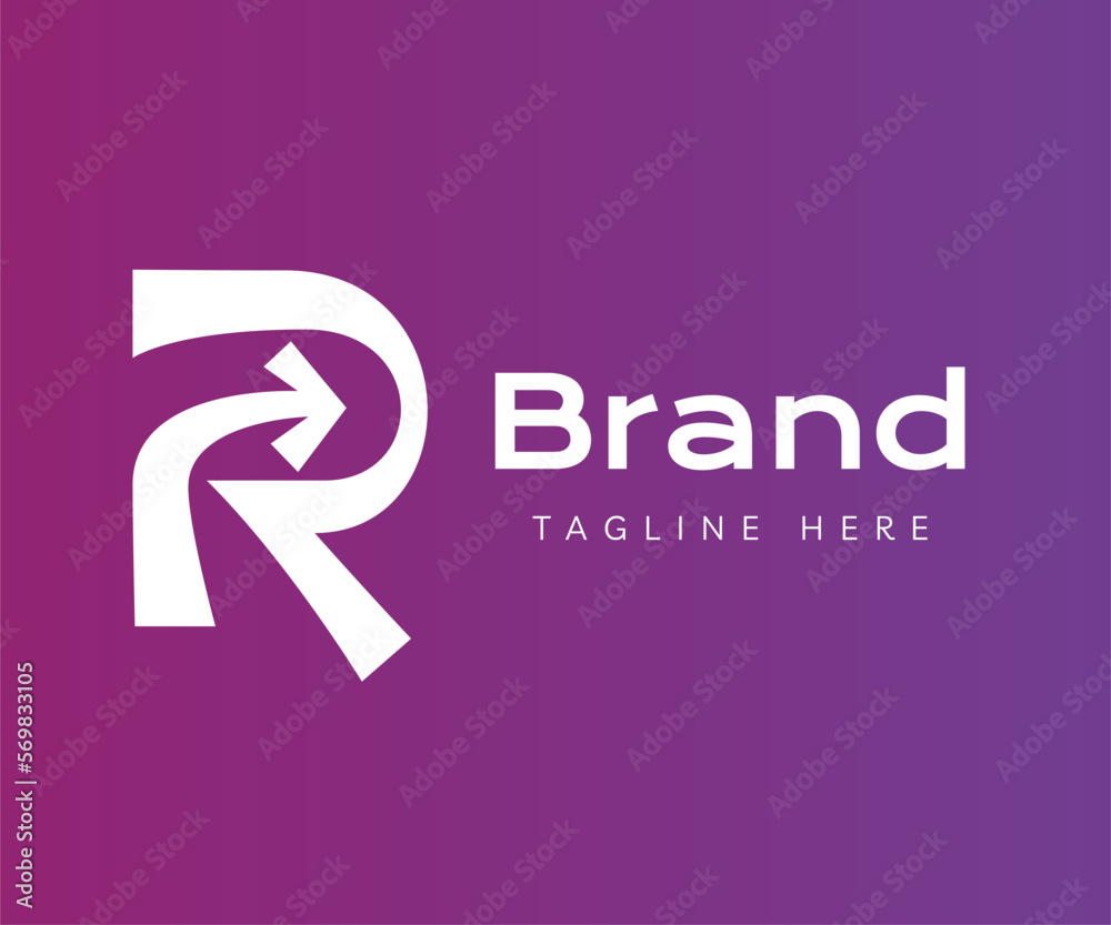 Vektorová grafika „Letter R logo icon design template elements. Initial ...