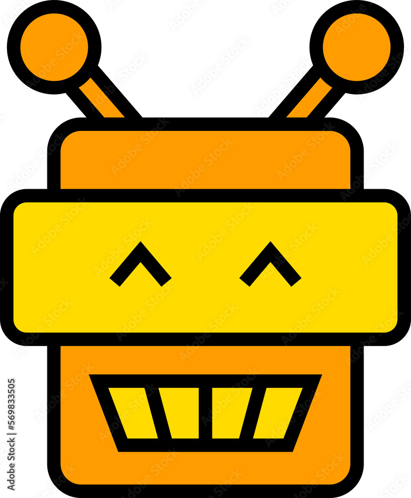 cartoon robot face avatar illustration Stock Illustration | Adobe Stock