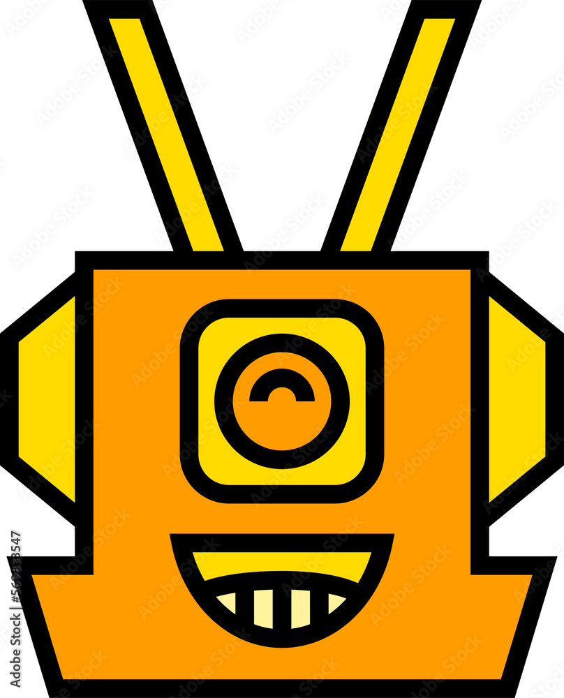Cartoon Robot Face Avatar Illustration Stock Illustration Adobe Stock