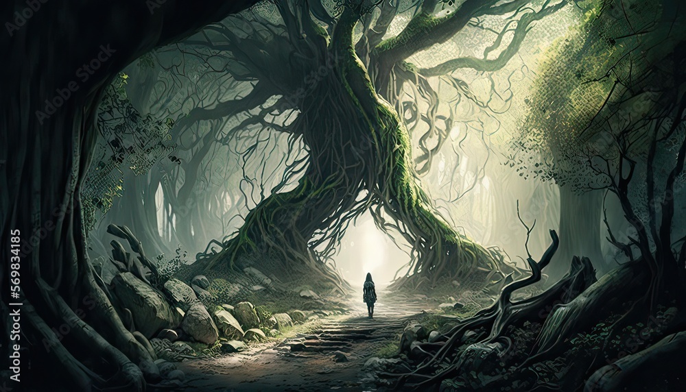 Elf wizard harnessing the power of nature to cast spells. The ...