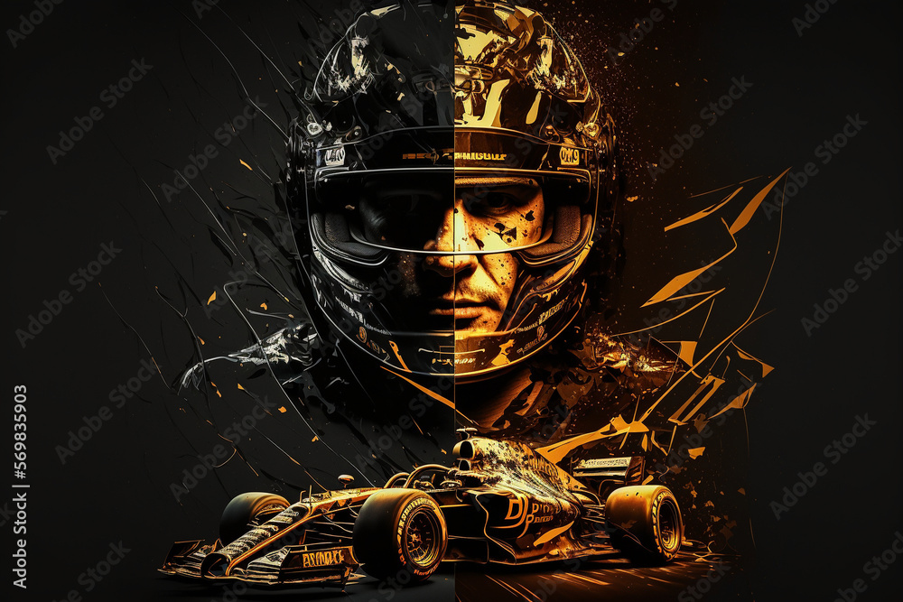 Formula 1 Glowing, Generative AI, Illustration Stock Illustration ...