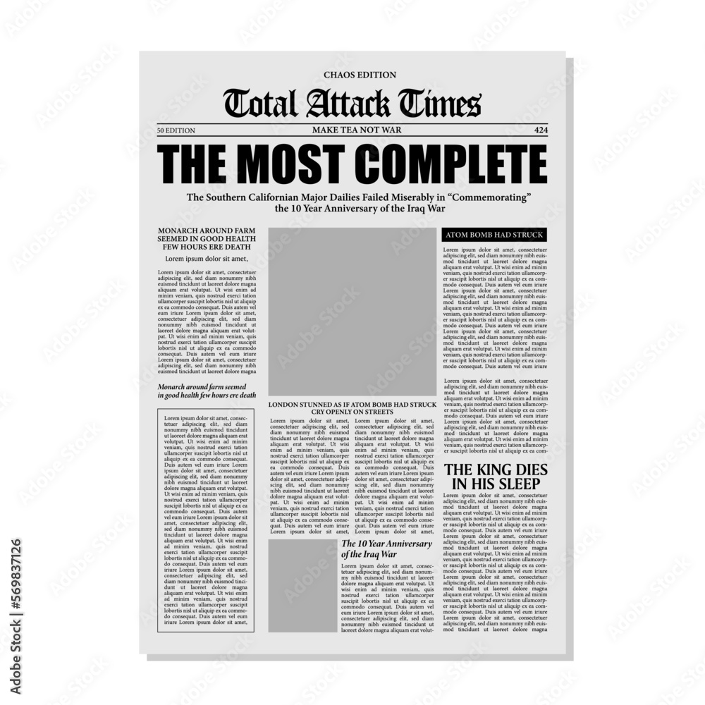 Newspaper headline. financial newspapers title page and daily journal ...