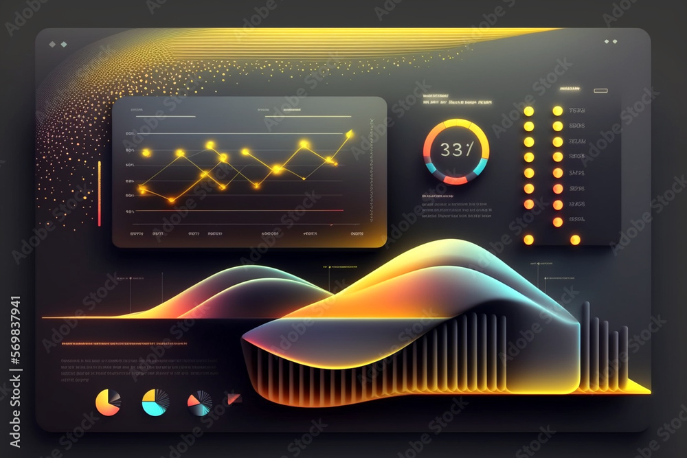 Statistik und Analyse Diagramm, generative AI Stock Illustration ...