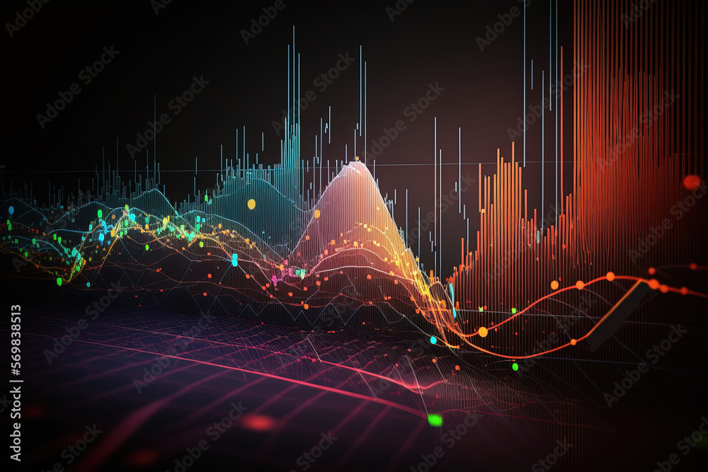 Generative AI, stock market chart lines, financial graph on technology ...