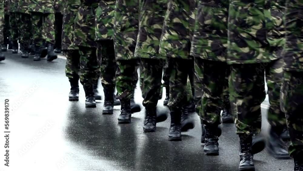 army military Small group of marching soldiers Marching Soldiers with ...