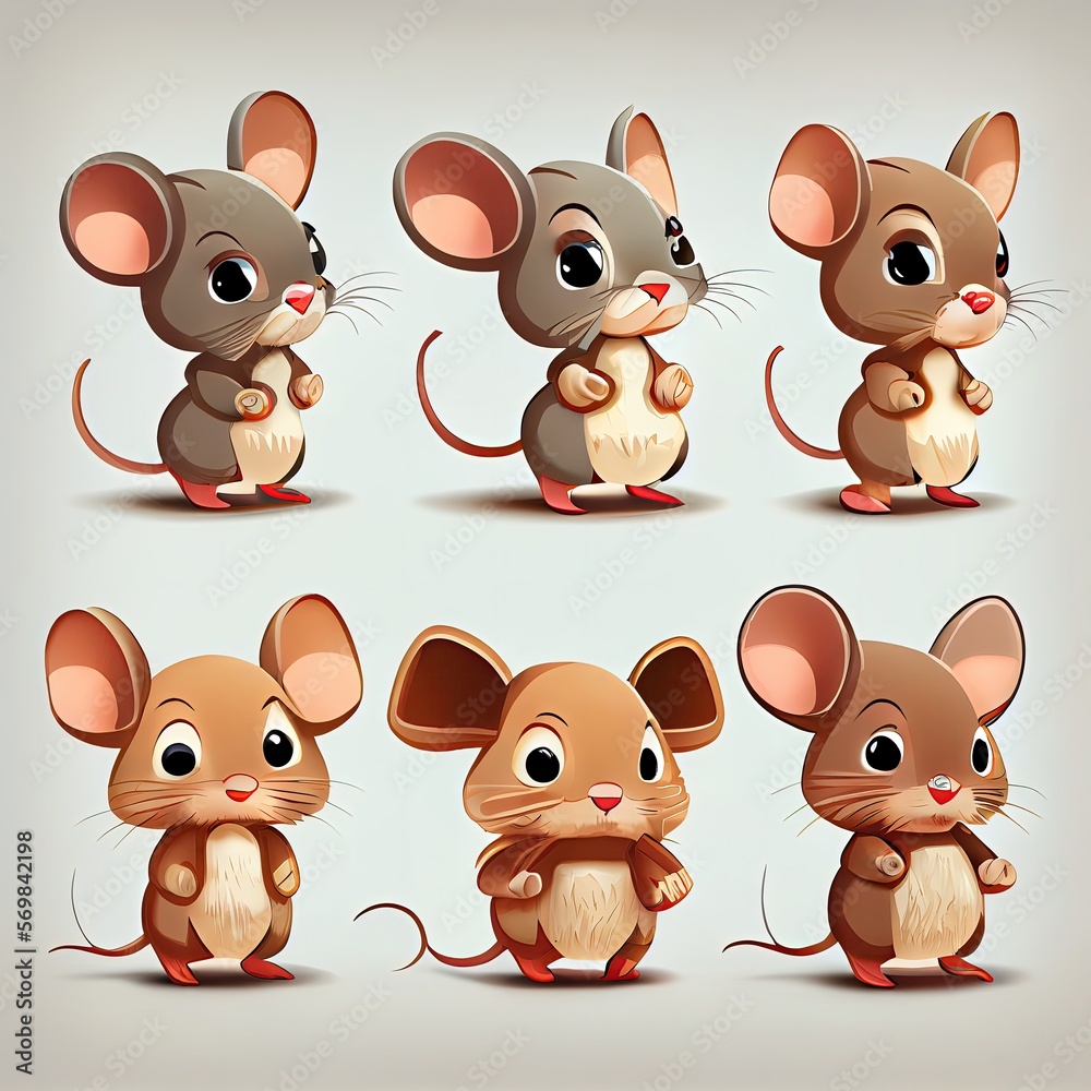 Set of mouse icons in expressionism style isolated on white background ...