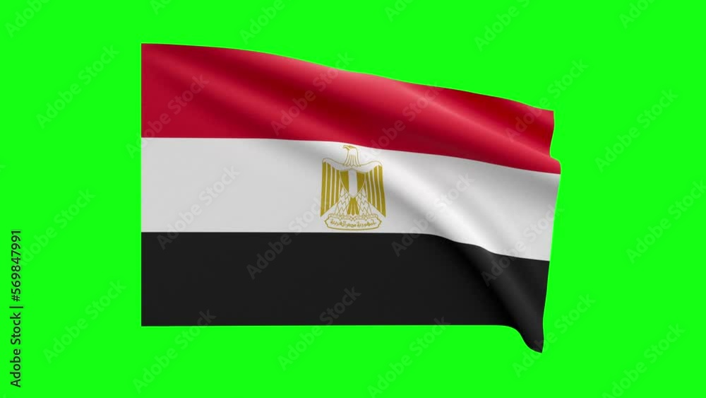 Flag Animation Egypt - Highly Detailed and Realisitic 15 Seconds Loop with Key and Fill in 4K ...