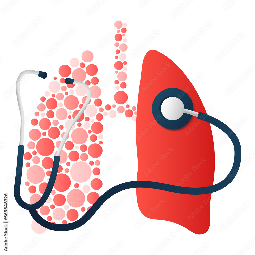 Lungs And Stethoscope Illustration Concept Stock Illustration Adobe