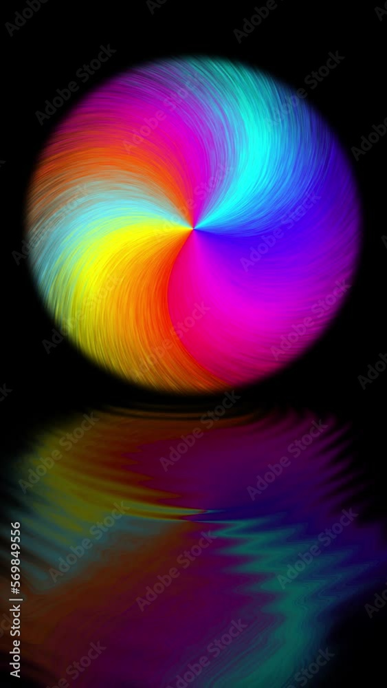 Color Wheel and Reflection. Multi colored circle element with ...