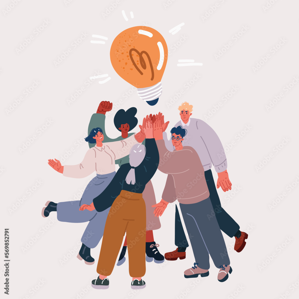 Vector illustration of Innovation idea team success, business ...