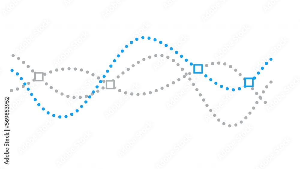 Company curve chart. 4k animation of growing dotted graph lines with ...