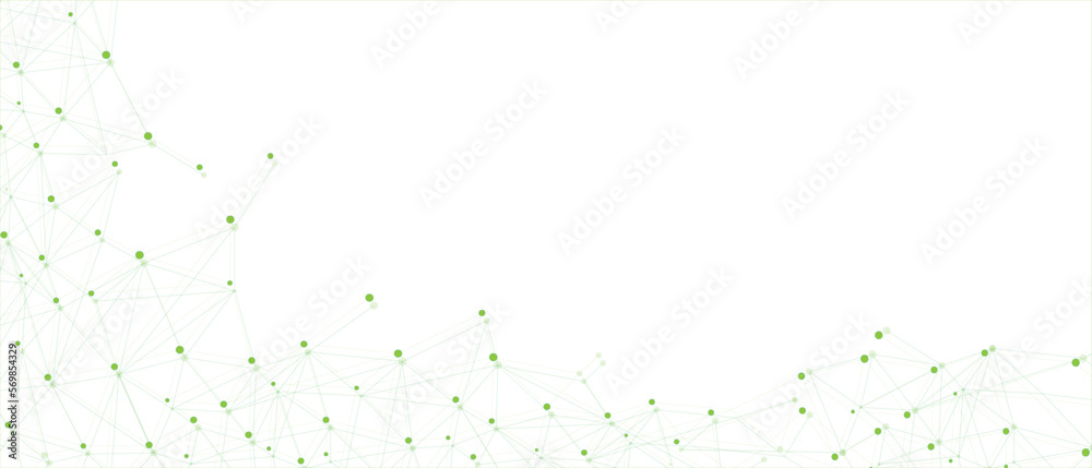 Green network. Abstract connection on white background. Network ...