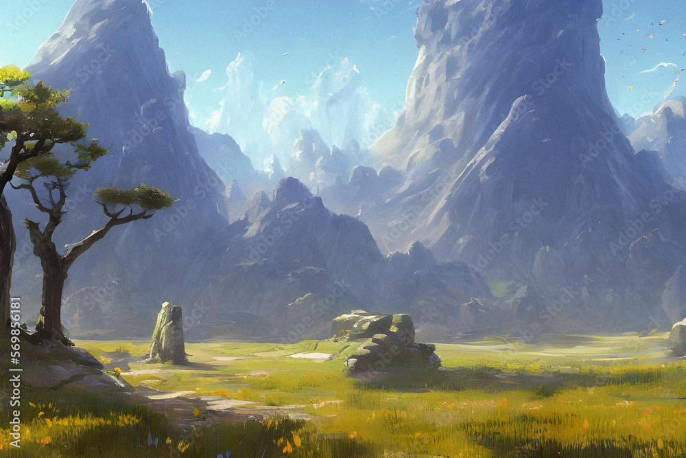 "Escape to Hyrule: A Serene Landscape of Rolling Hills and Majestic ...