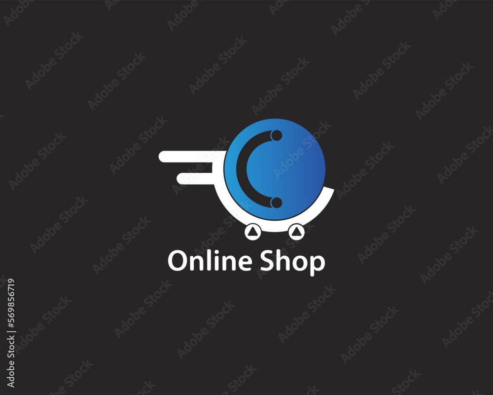 letter C logo, online shopping cart logo,Online store logo design idea ...