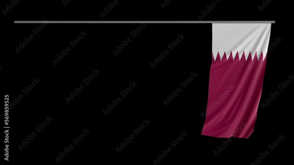 Vídeo do Stock: Flag Animation on Pole Qatar - Highly Detailed and ...