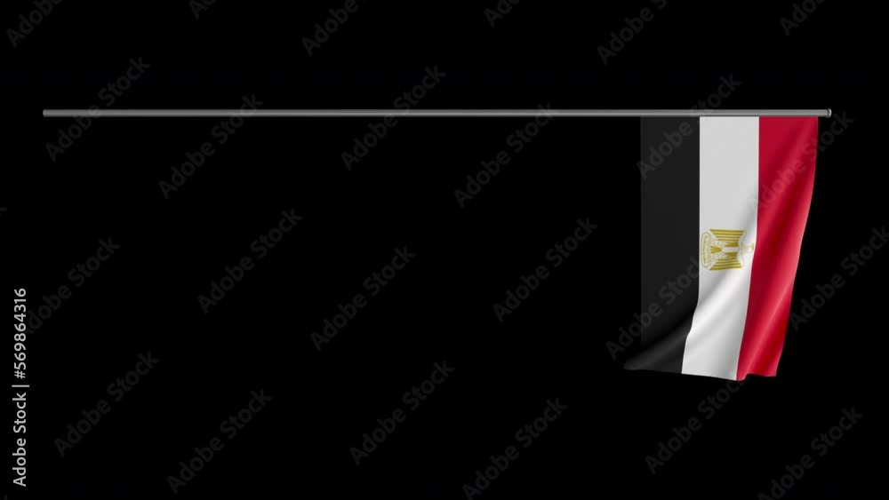 Vidéo Stock Flag Animation on Pole Egypt - Highly Detailed and ...