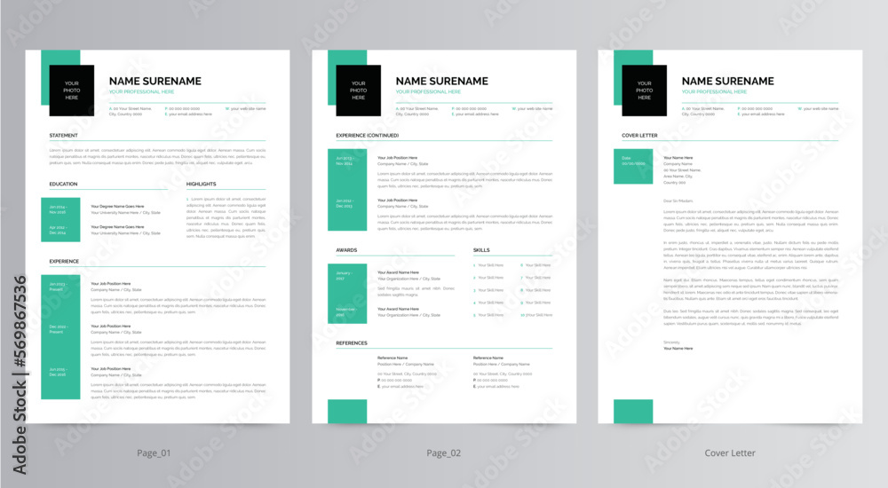 Vektorová grafika „Resume Template, Professional Modern Resume Template ...