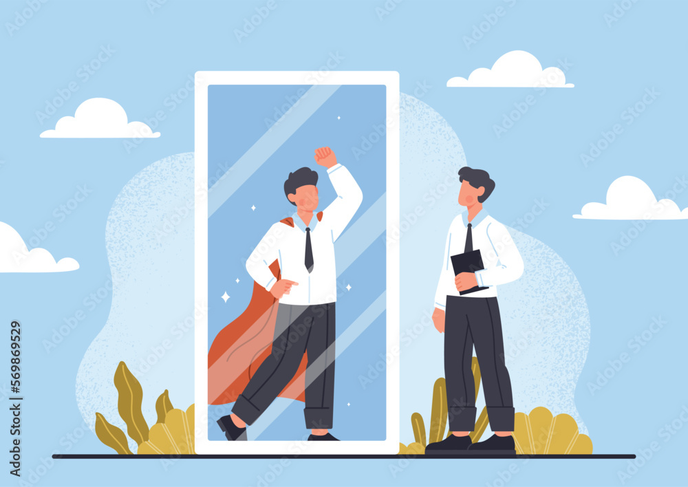 Self confidence concept Stock Vector | Adobe Stock