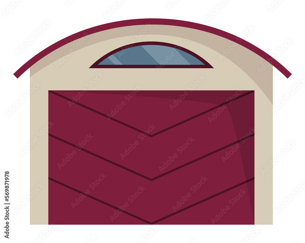 Garage door icon. Roll cartoon garage for car house storage. Metal ...