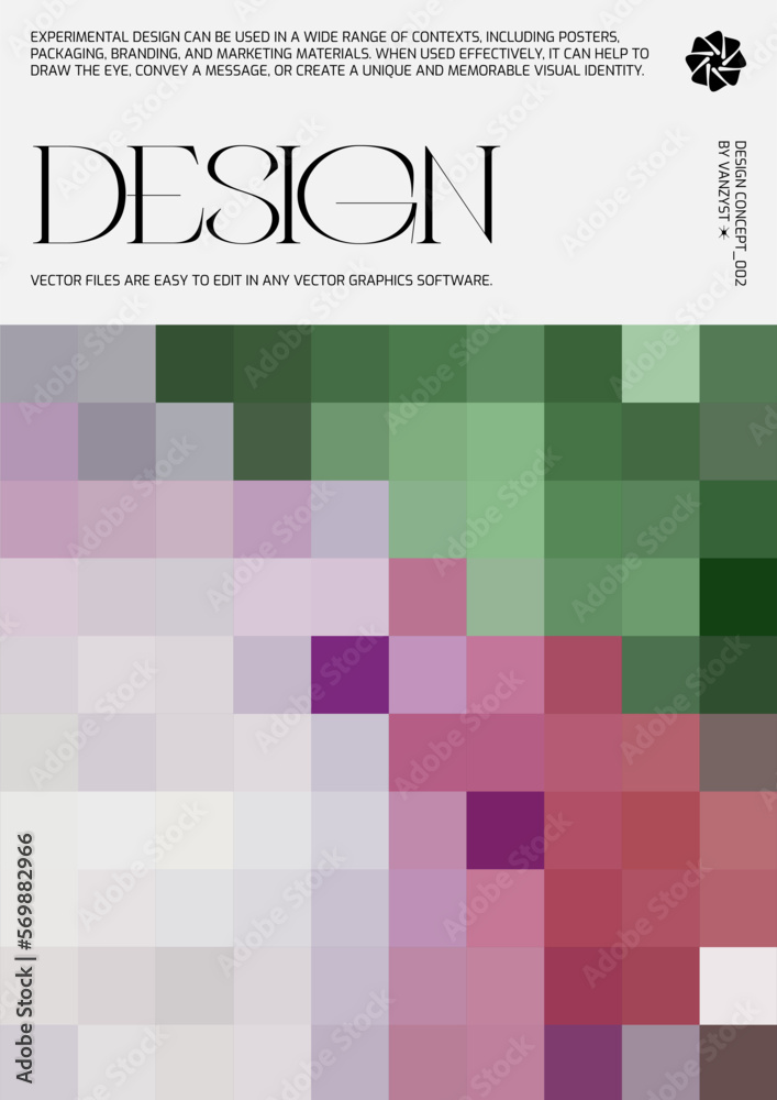 Poster template graphic design in Brutalism style. Vector cover Stock ...