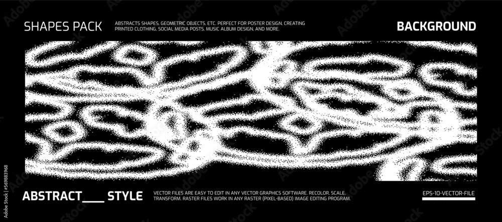 Universal Trendy Geometric Shapes Set With Vector Bitmap Dithering ...