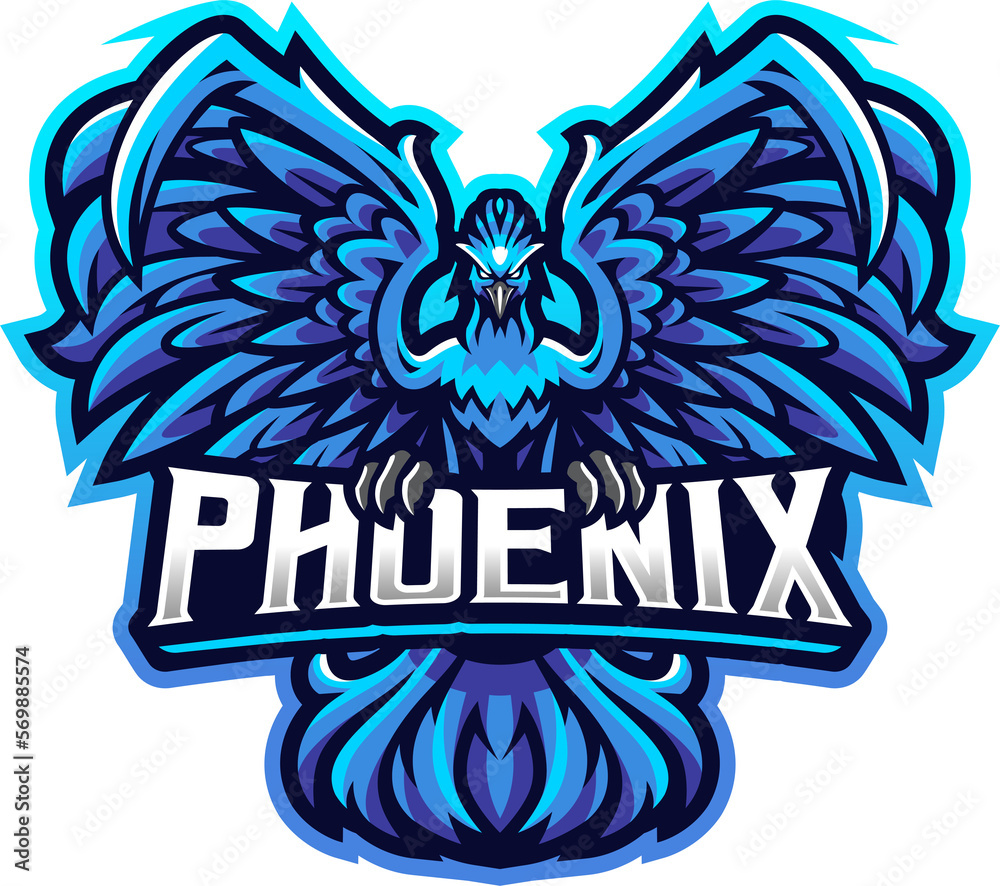 Blue phoenix esport mascot Stock Illustration | Adobe Stock