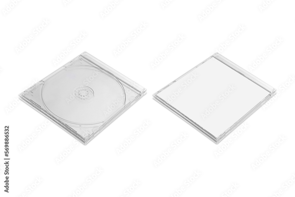 Empty transparent jewel CD case mockup. CD cover mockup, Digipak case ...