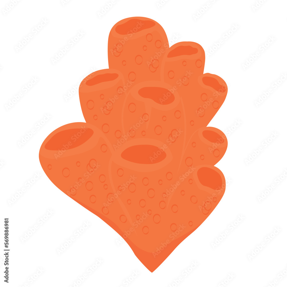 Porifera sponges. Vector illustration. Underwater world. Diving ...