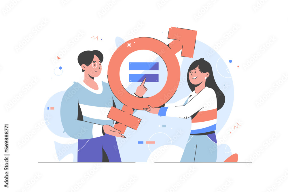 Vetor De Gender Equality Concept Vector Illustration Equal Business
