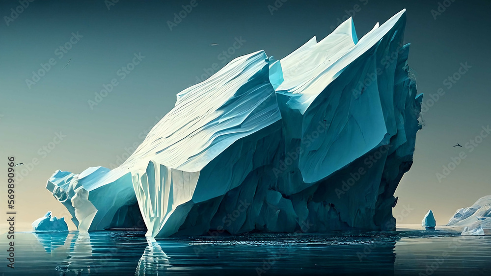 Ilustrace „Concept of an iceberg with only the tip visible above the ...
