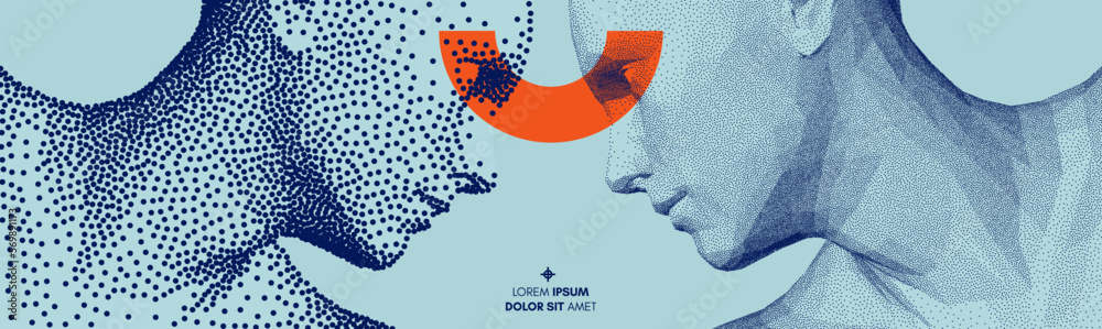 Visual contact. Two opponents facing each other. People talk face to ...