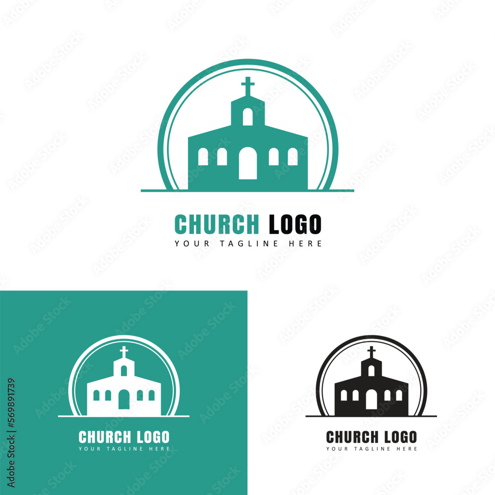 Church logo design template. Church building icon. Vector illustration ...